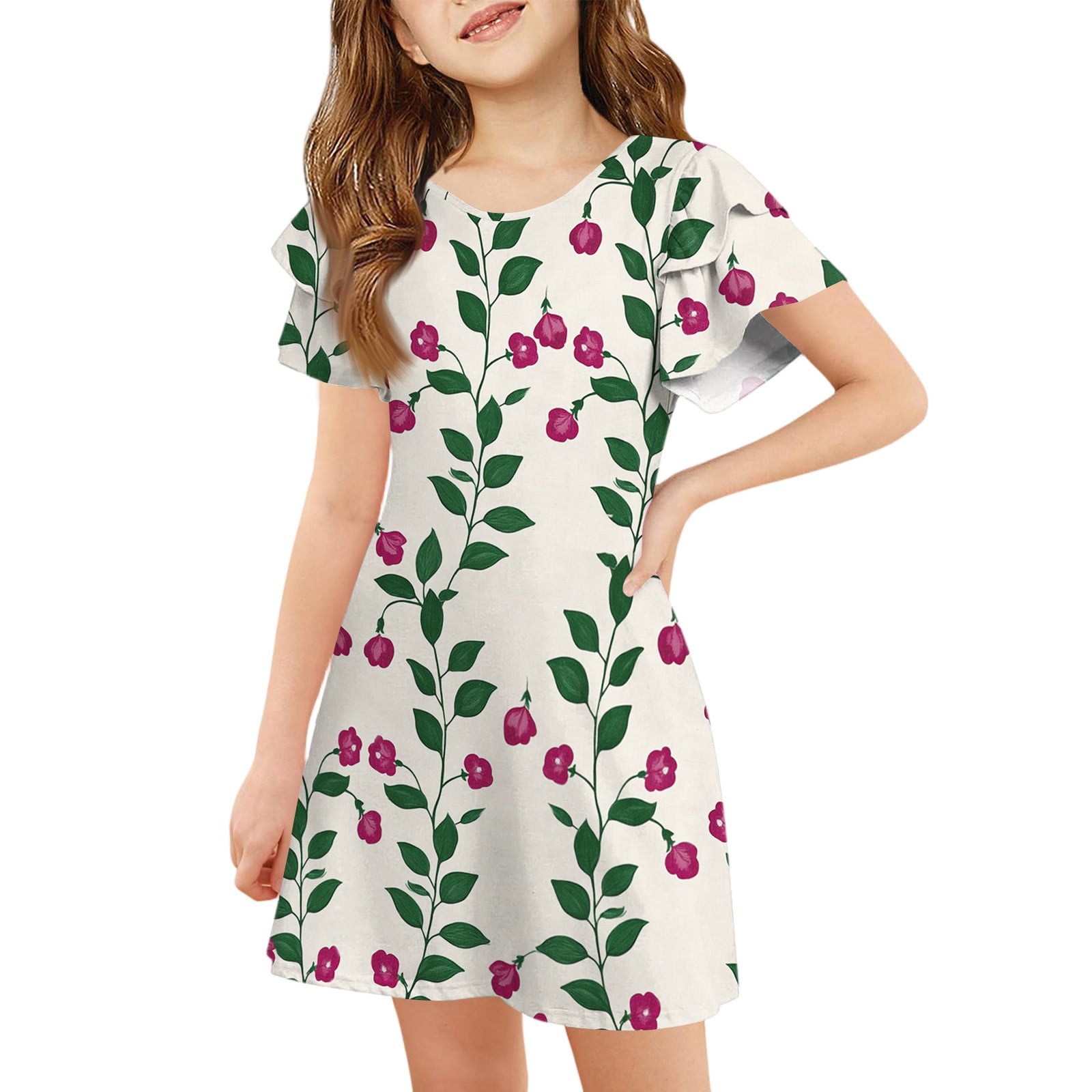 Drmagiyhm Dresses for Girls Size 10-12 Summer Casual Little Girl ...