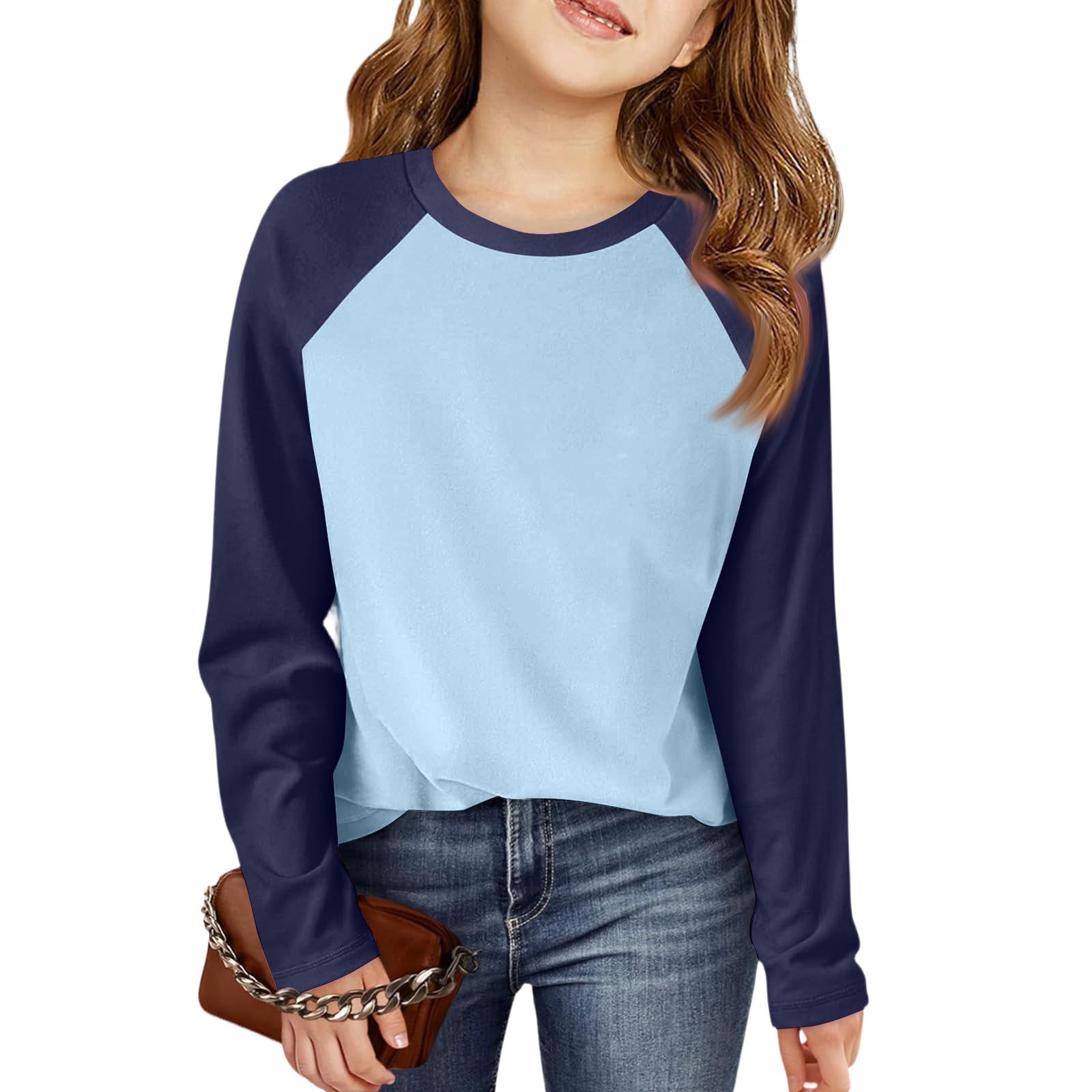 Drmagiyhm Girls Long Sleeve Tops Size 10-12 Cute Crewneck Shirt Color ...