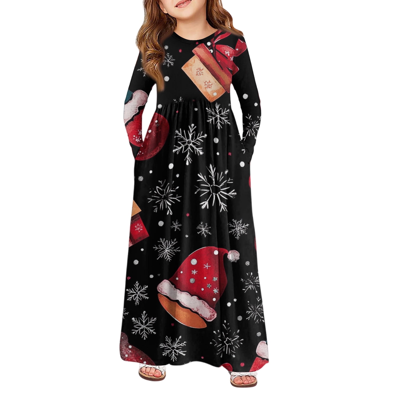Drmagiyhm Girls Maxi Dress Size 10-12 Autumn Crew Neck Tiered Maxi ...