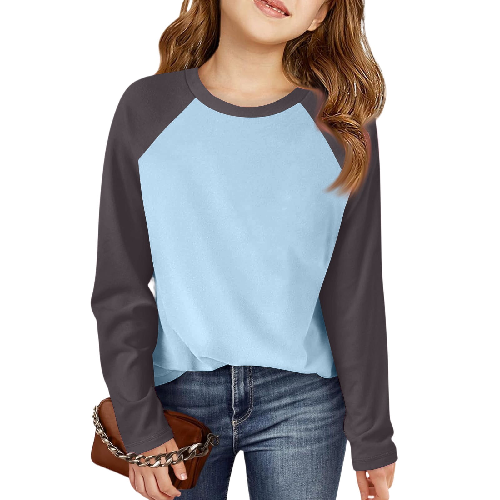 Drmagiyhm Girls T Shirts Size 10-12 Casual Color Block Shirt Fashion ...