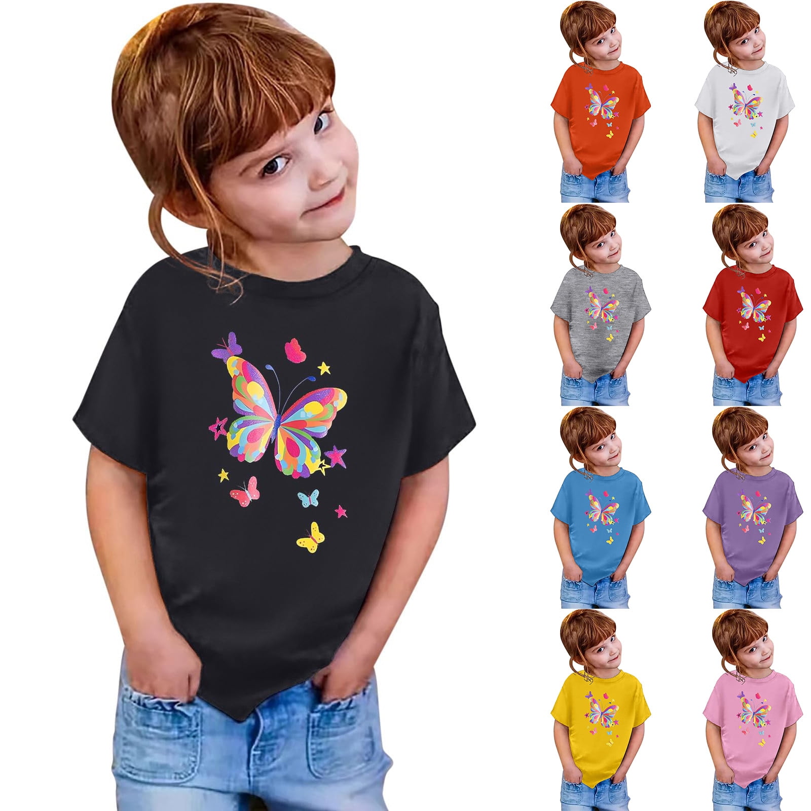 Drmagiyhm Girls T Shirts Size 10-12 Cute Floral Print T-Shirt Casual ...