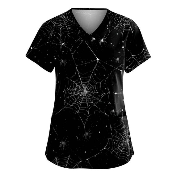 Drmagiyhm Halloween Black Scrubs for Men Halloween Shirts Short Sleeve ...