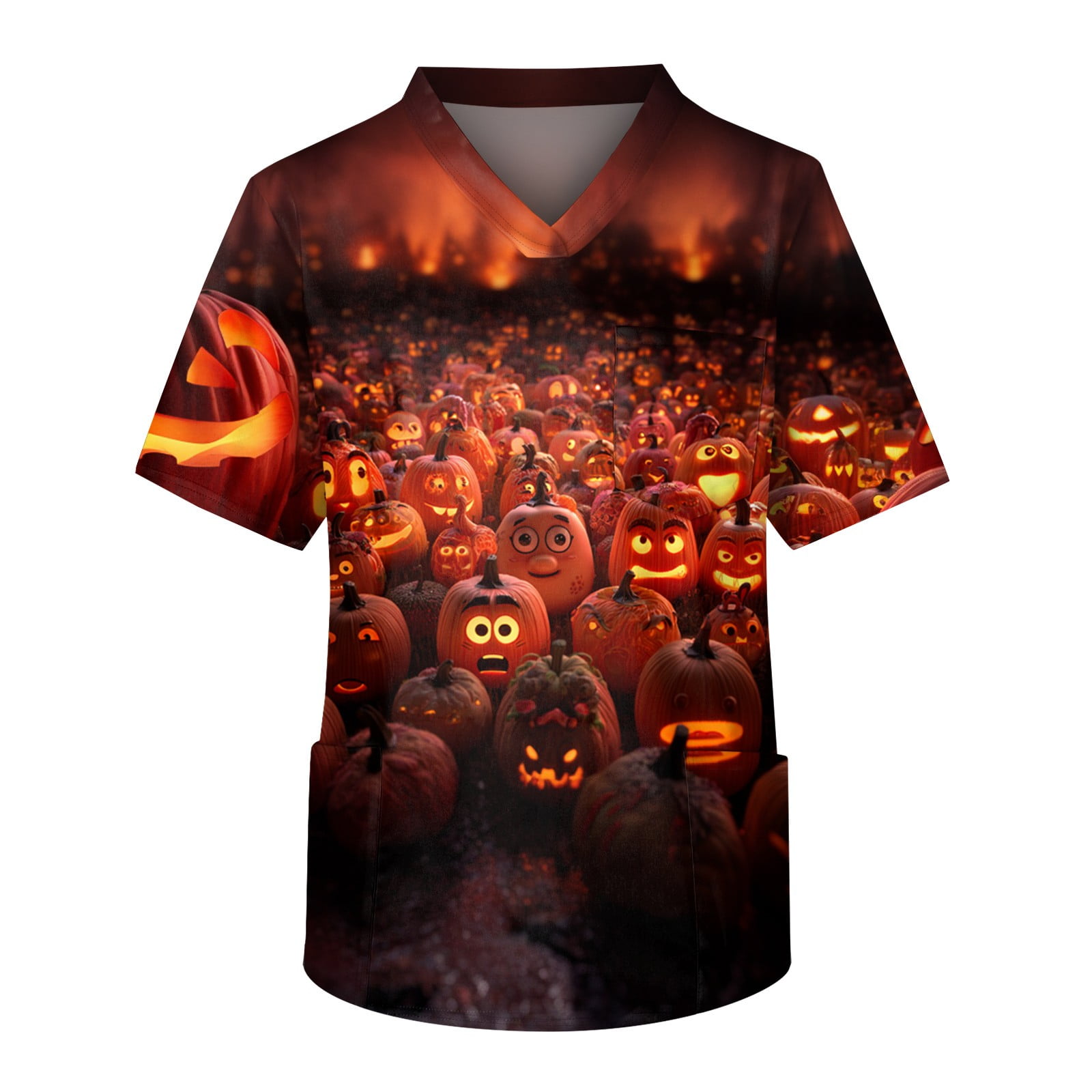 Drmagiyhm Halloween Black Scrubs for Men Plus Size Halloween Shirt ...