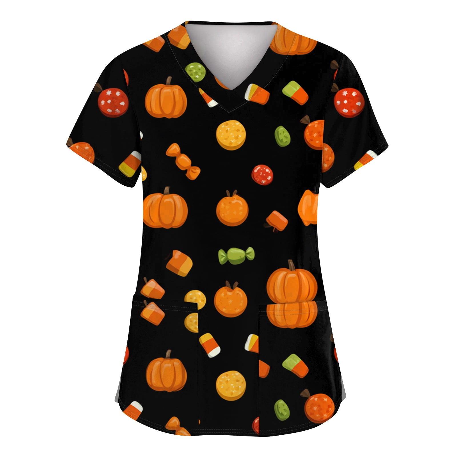 Drmagiyhm Halloween Black Scrubs for Men Plus Size Spooky Season Scrub ...