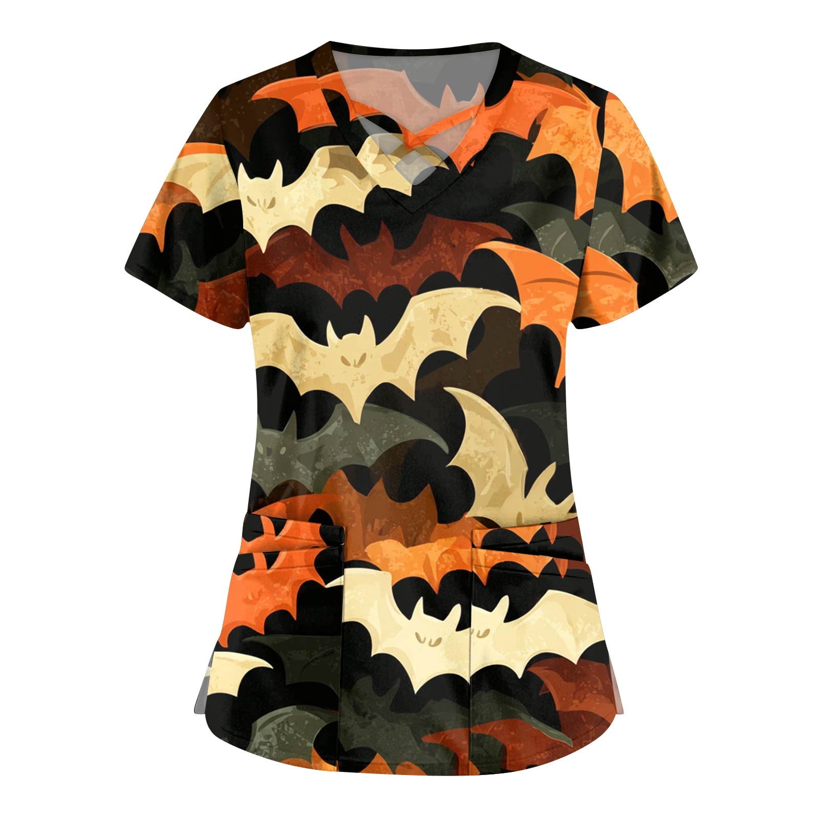 Drmagiyhm Halloween Black Scrubs for Men Plus Size Spooky Season Scrub ...