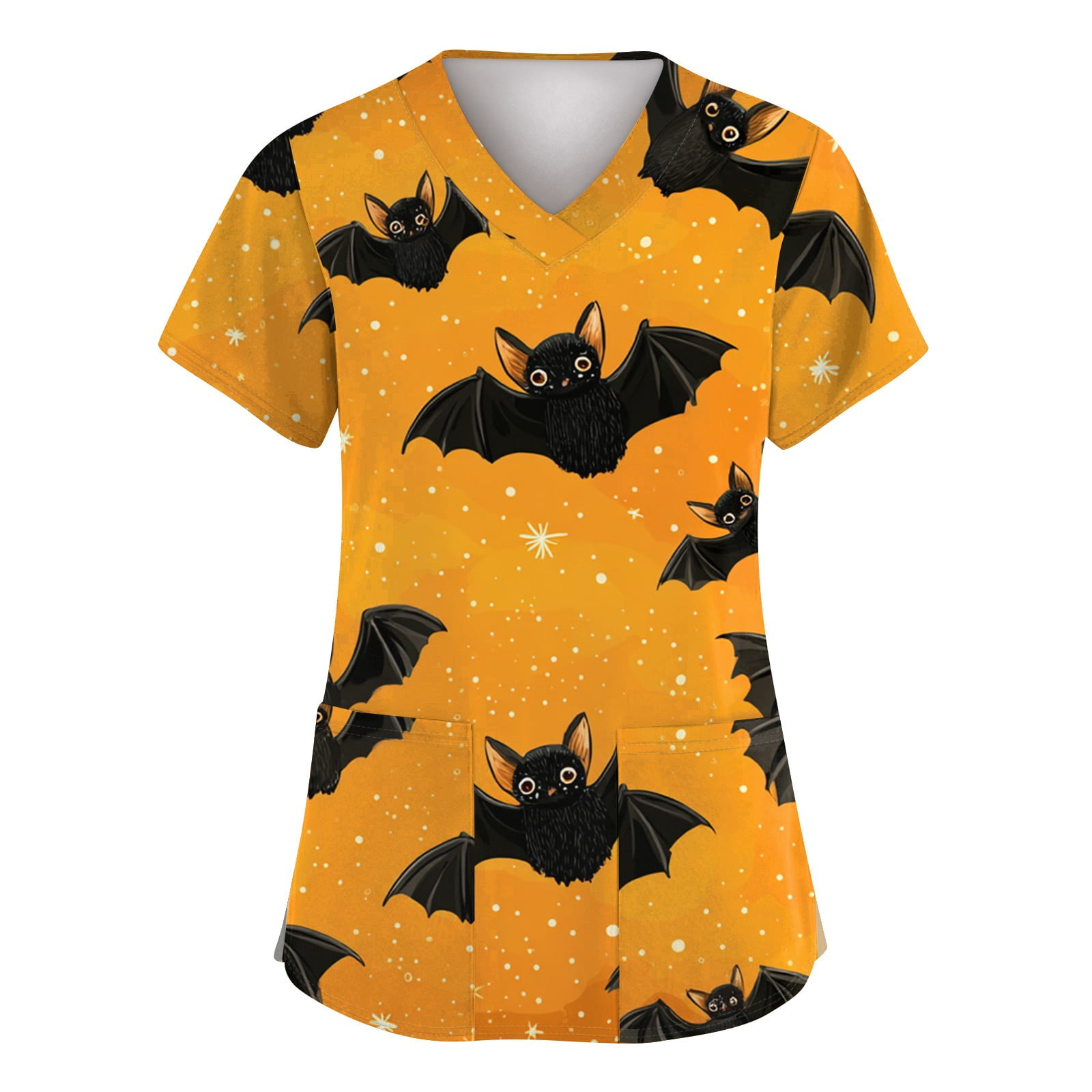 Drmagiyhm Halloween Scrub Tops Men Medical Scrubs Plus Size Short ...