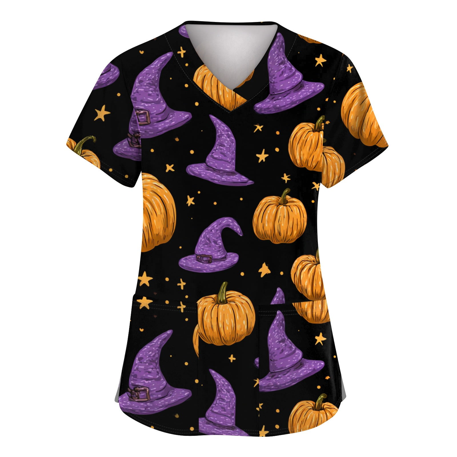 Drmagiyhm Halloween Scrub Tops Men Medical Scrubs Plus Size Short ...