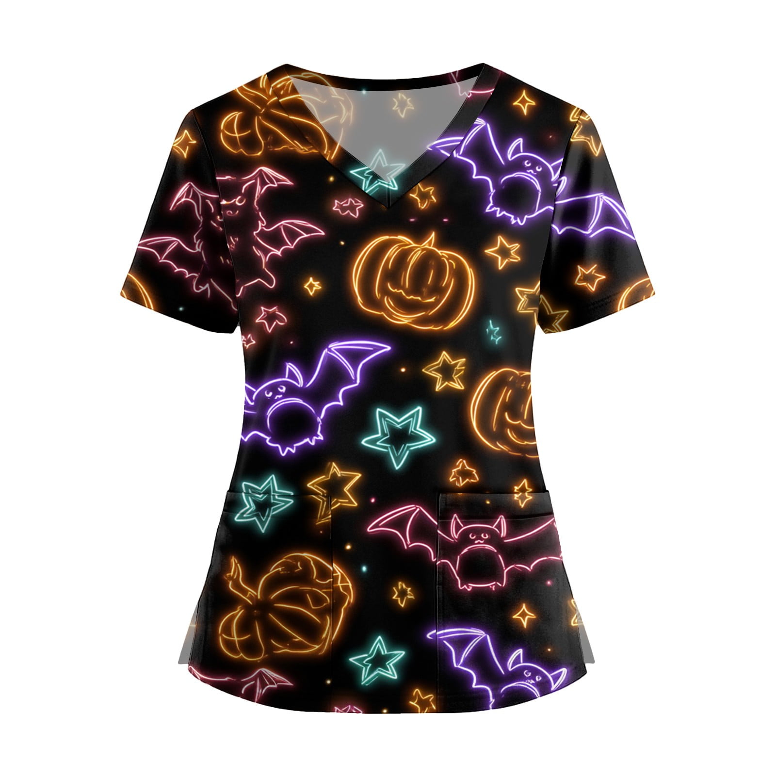 Drmagiyhm Halloween Scrub Tops Men Medical Scrubs Short Sleeve ...