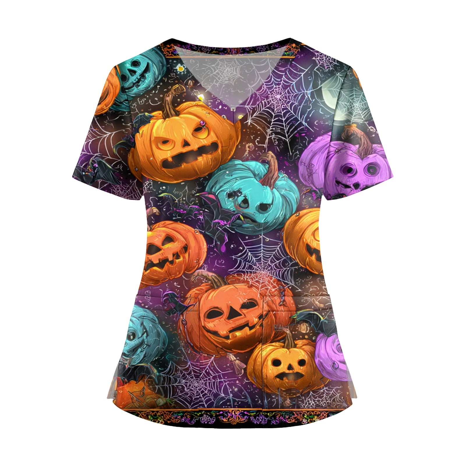 Drmagiyhm Halloween Scrub Tops Men Plus Size Halloween Shirt Funny ...