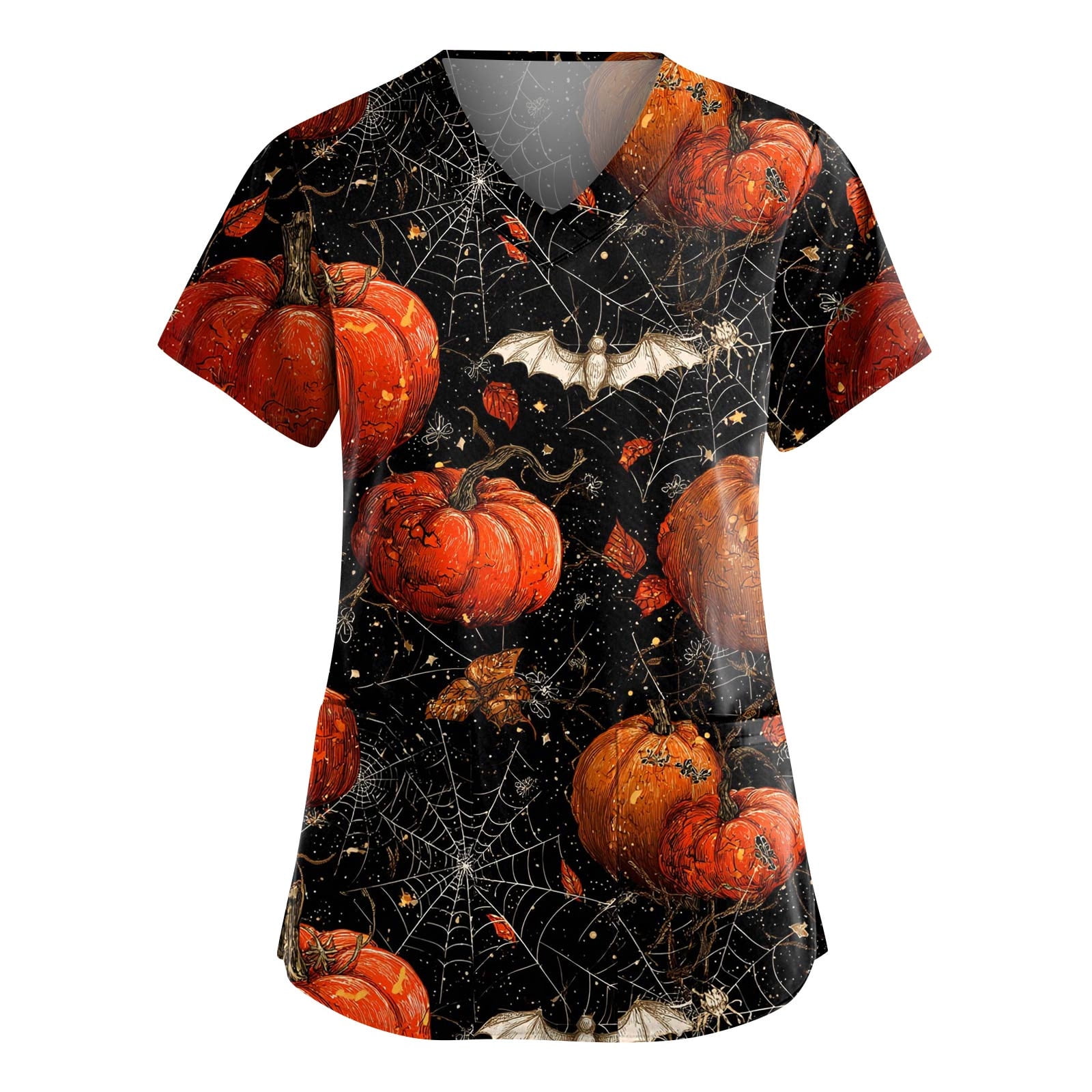 Drmagiyhm Halloween Scrub Tops Men Plus Size Halloween Shirts Short ...