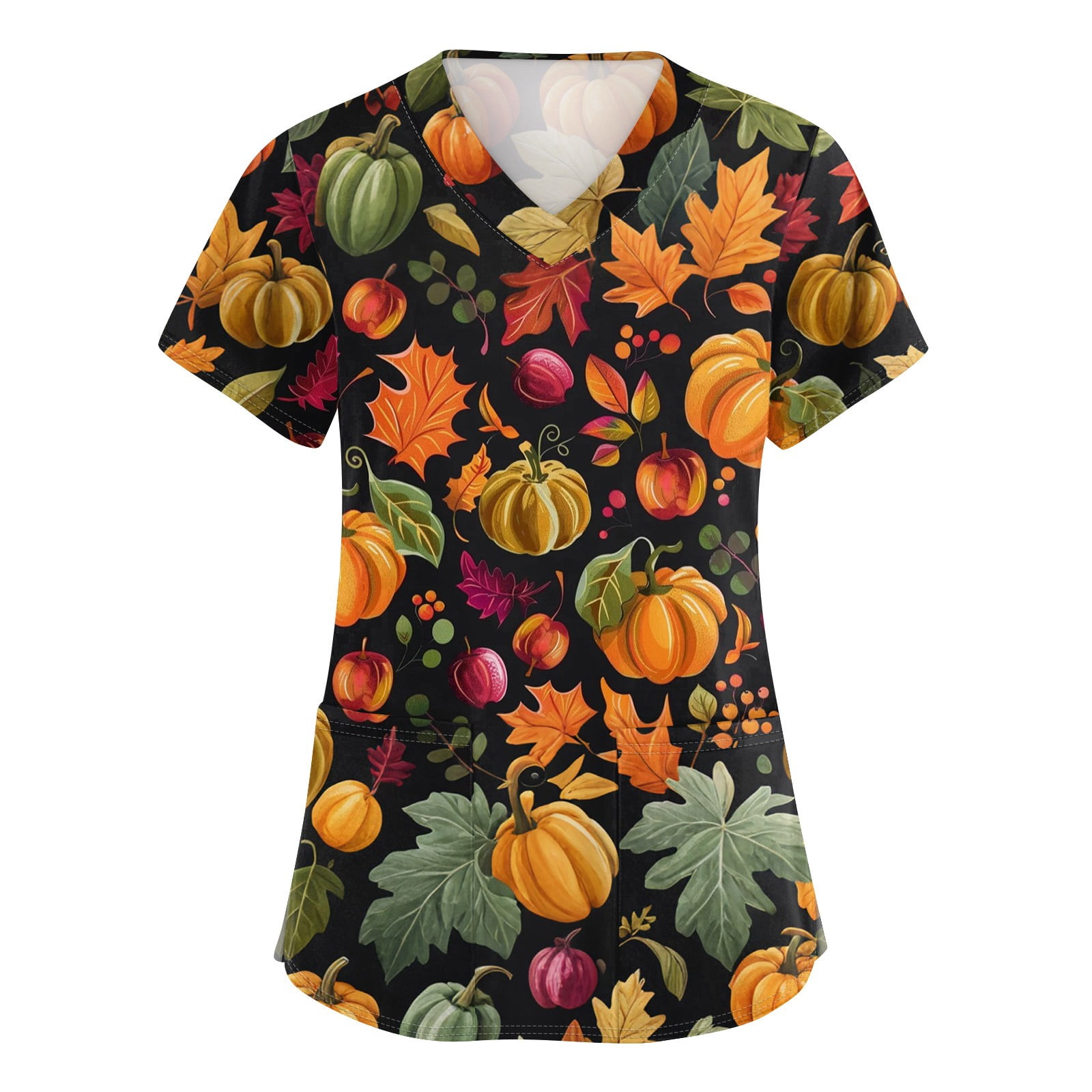 Drmagiyhm Halloween Scrub Tops Women Plus Size Spooky Season Scrub ...