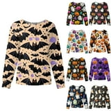 Drmagiyhm Hallowmas Womens Scrub Jacket Long Sleeve Floral Printed ...