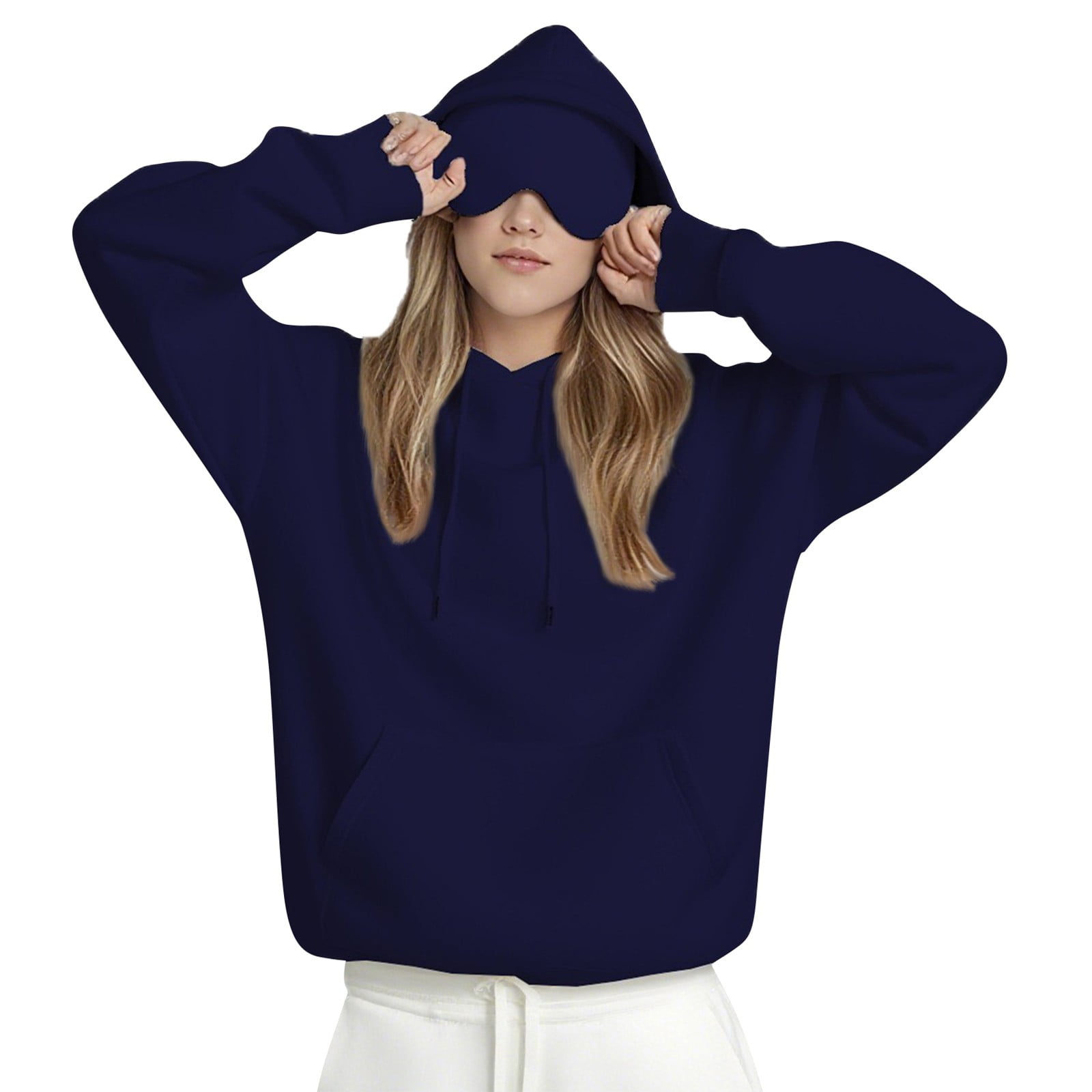 Drmagiyhm Hoodie with Eye Mask Built In, Long Sleeve Novelty ...