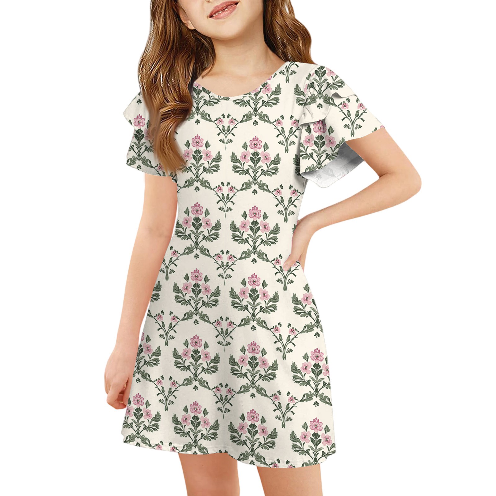 Drmagiyhm Little Girls Dresses Size 10-12 Summer Casual Kids Ruffle ...