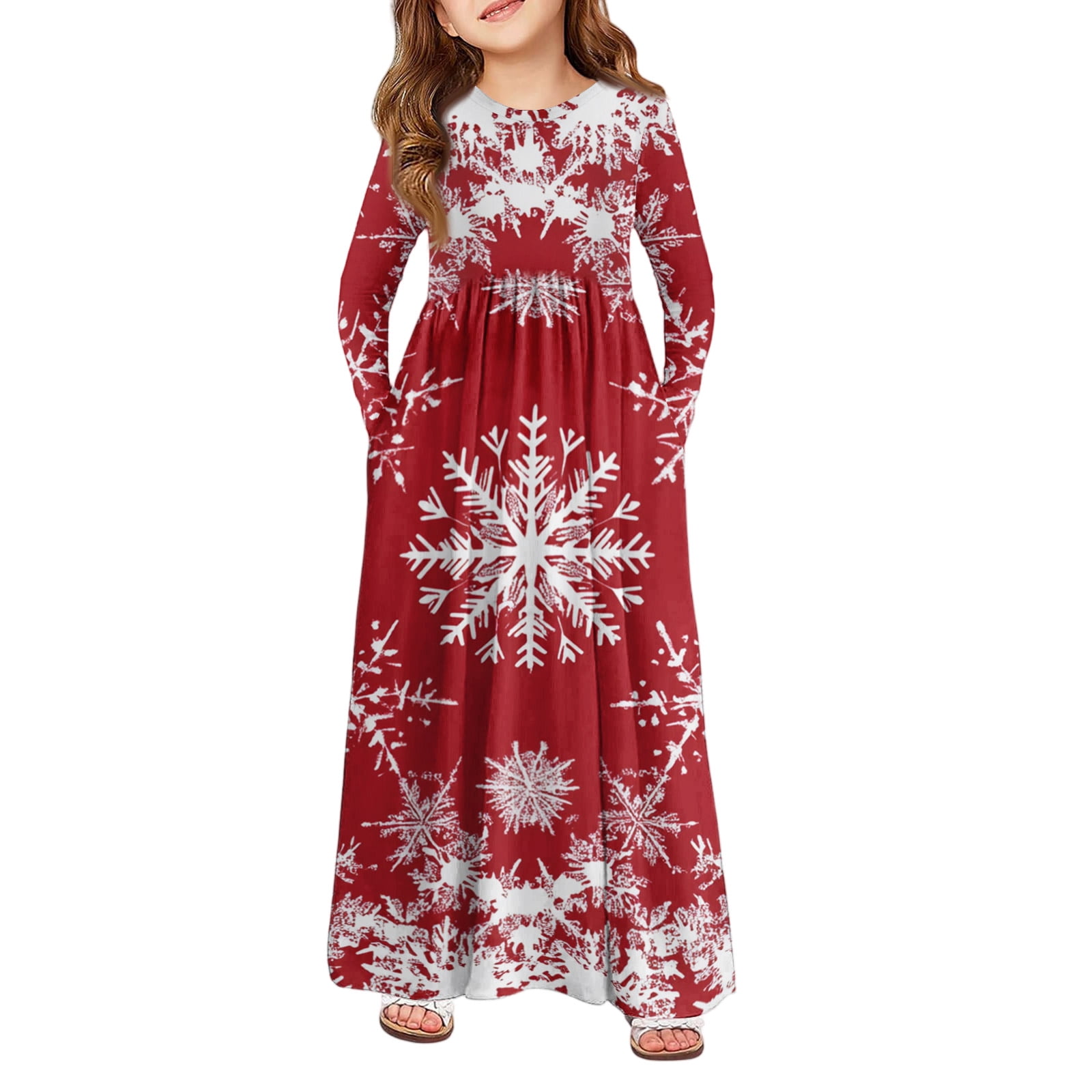 Drmagiyhm Long Dresses for Girls Size 10-12 Fall Crew Neck Tiered ...