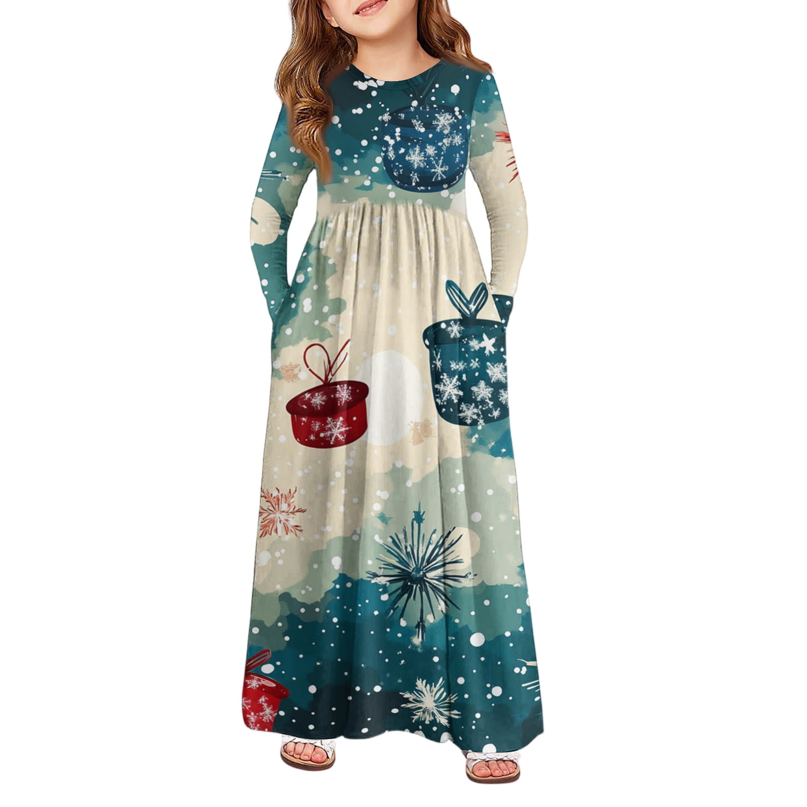 Drmagiyhm Long Sleeve Dress for Girls Size 10-12 Long Sleeve Tiered ...