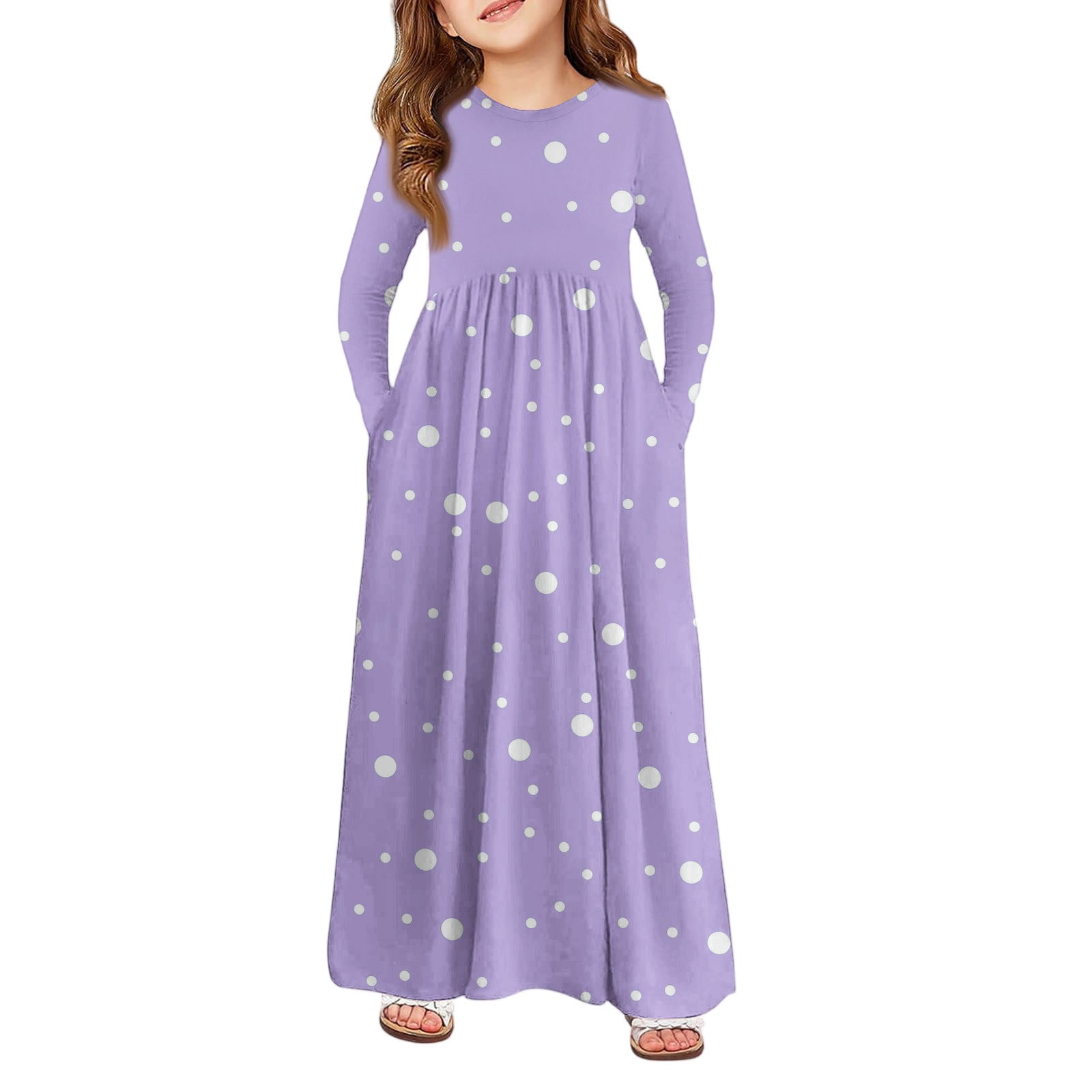 Drmagiyhm Maxi Dresses for Girl 2025 Size 10-12 Crew Neck wave point ...