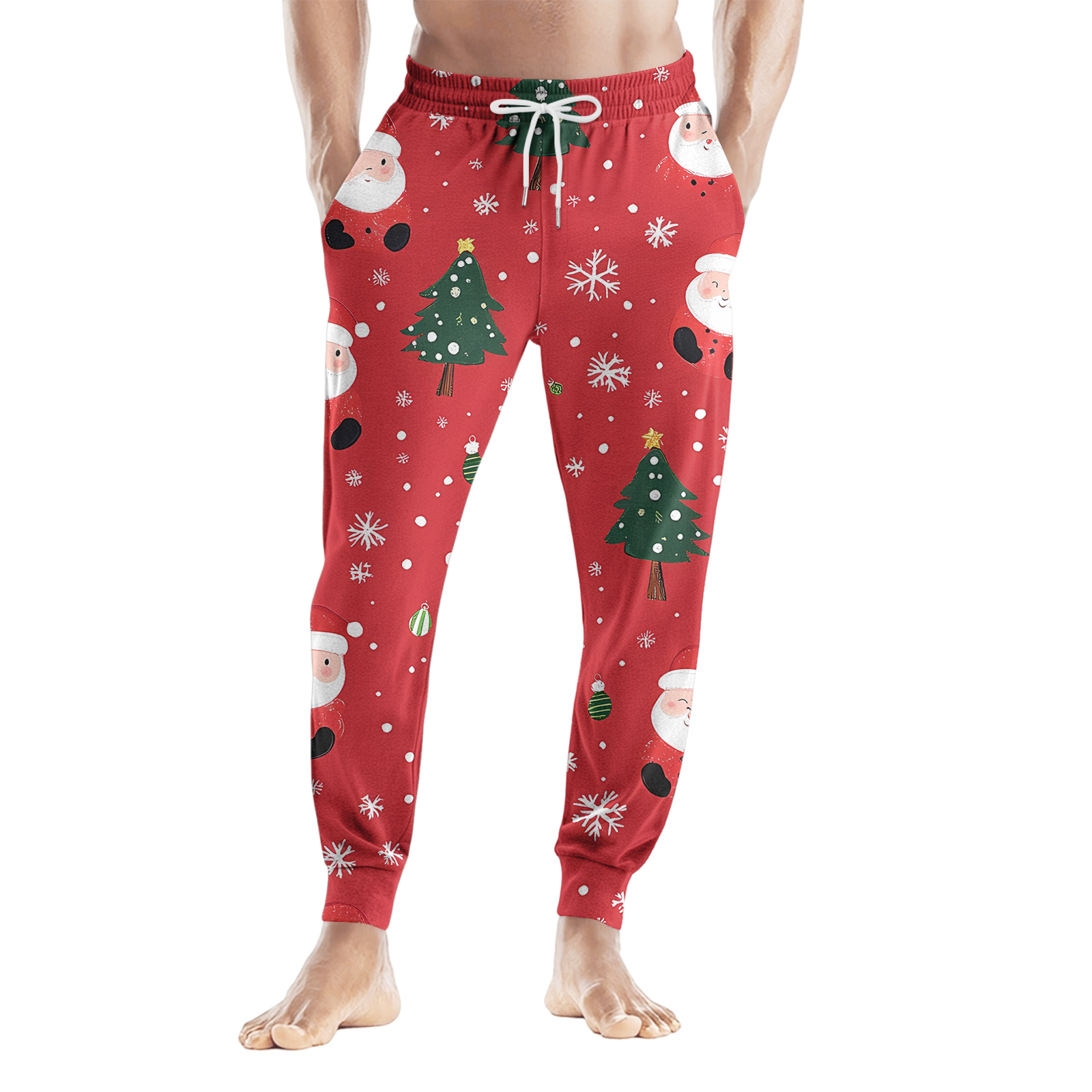 Drmagiyhm Men Pajama Pants Fuzzy Christmas Print Lounge Pants Autumn ...
