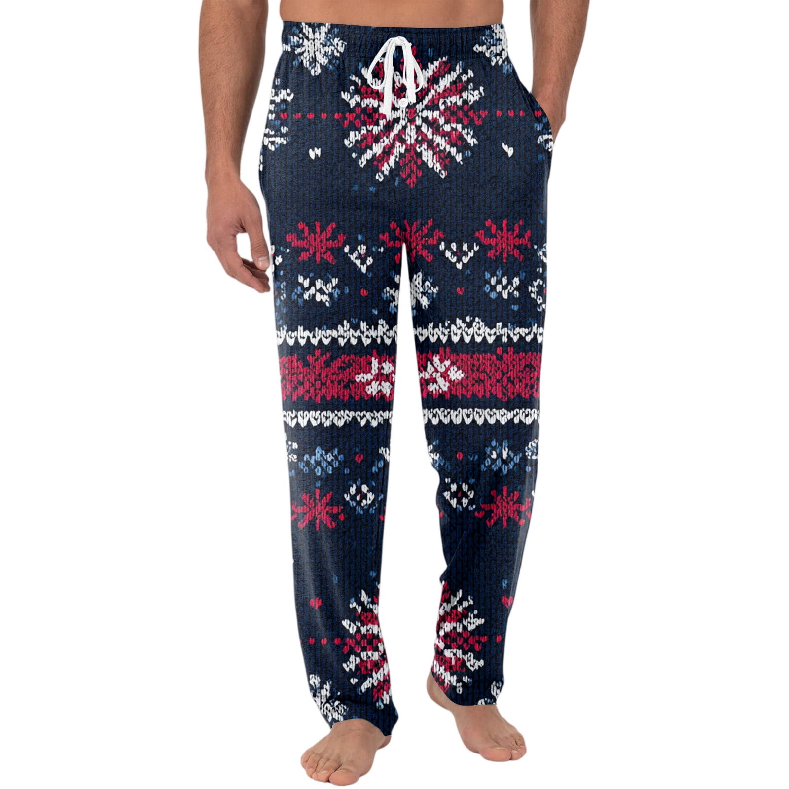 Drmagiyhm Men's Pajama Pants Cute Christmas Print Lounge Pants Autumn ...