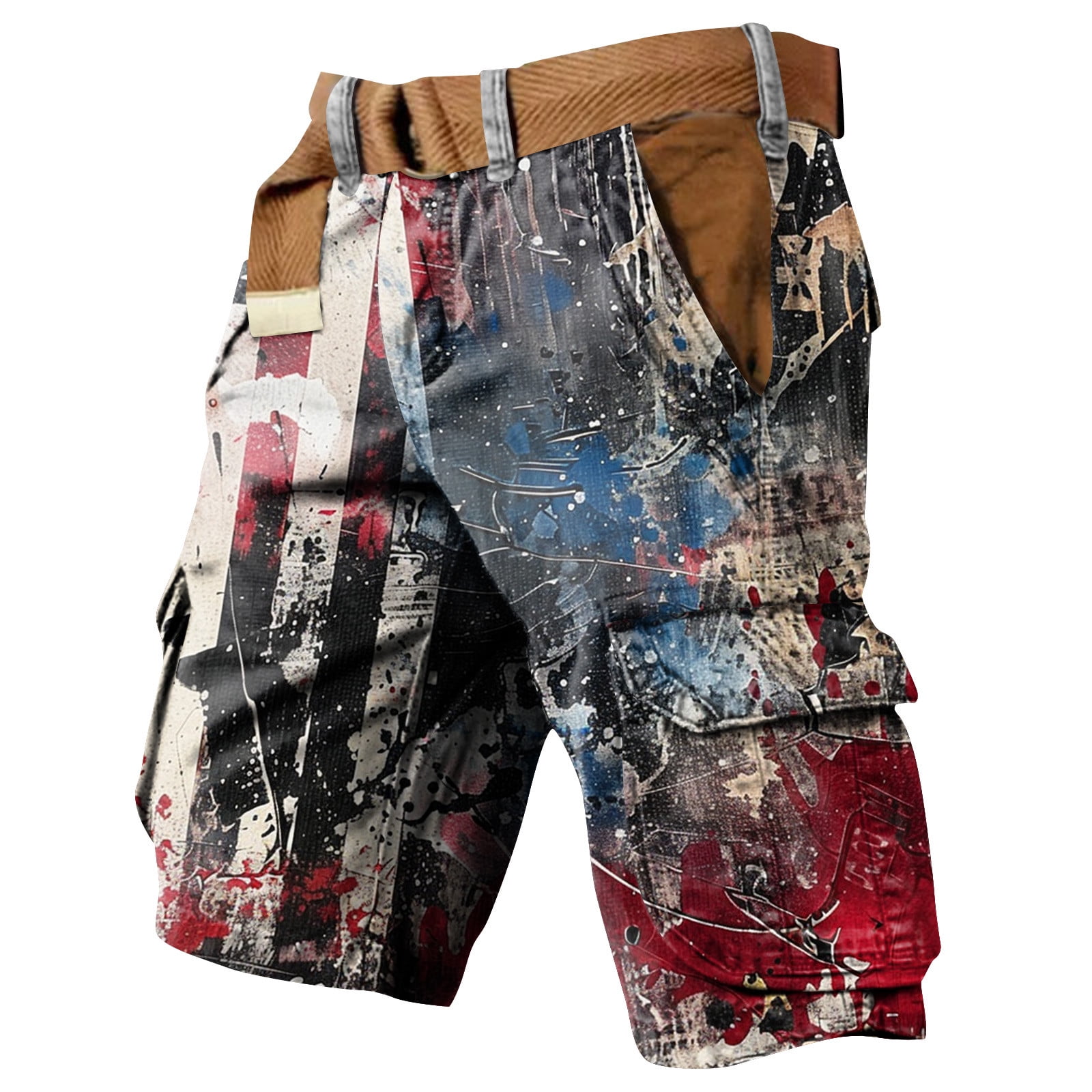 Drmagiyhm Patriotic Shorts for Men Athletic Baggy Wide legs Shorts ...