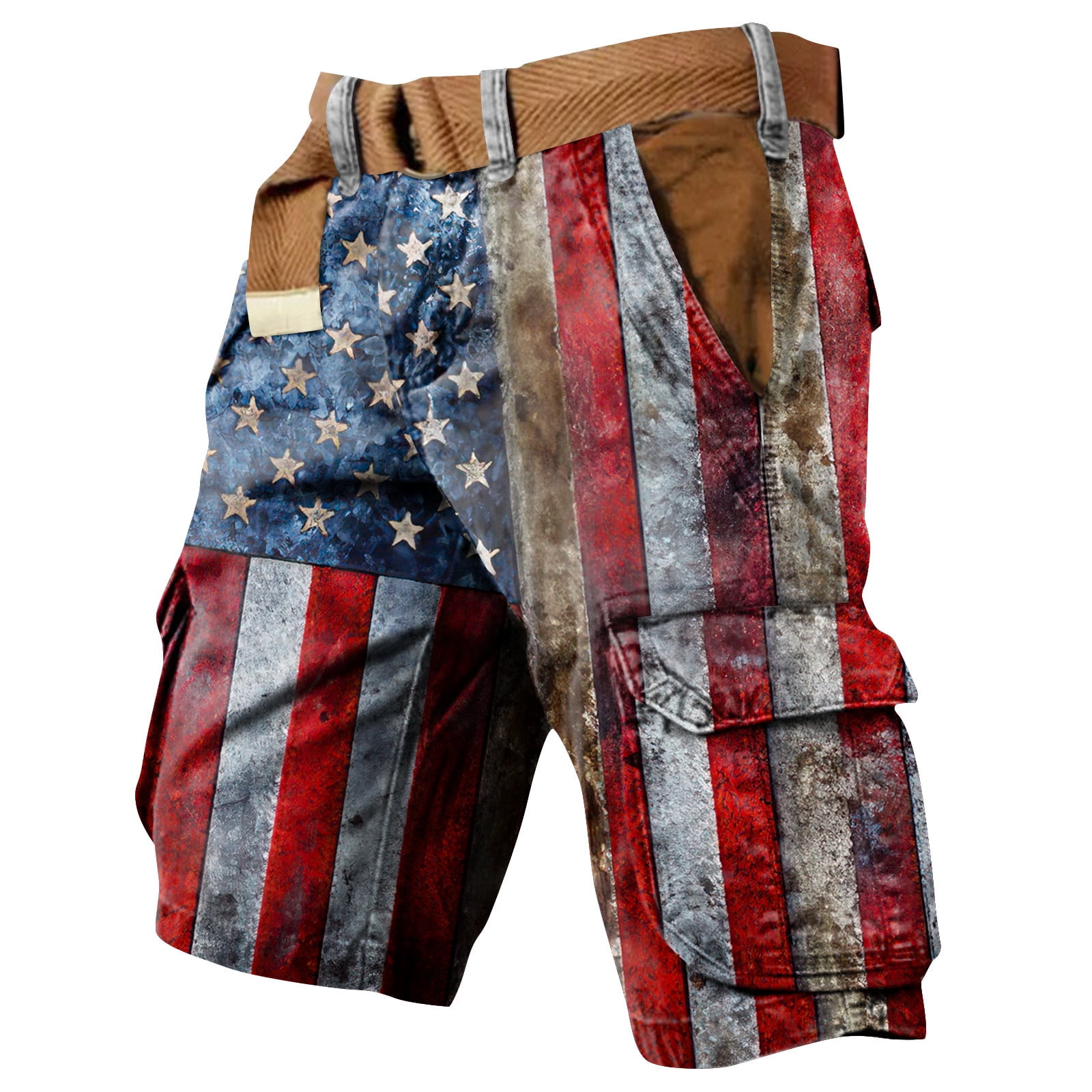 Drmagiyhm Patriotic Shorts for Men Athletic Outdoor Wide legs Short ...