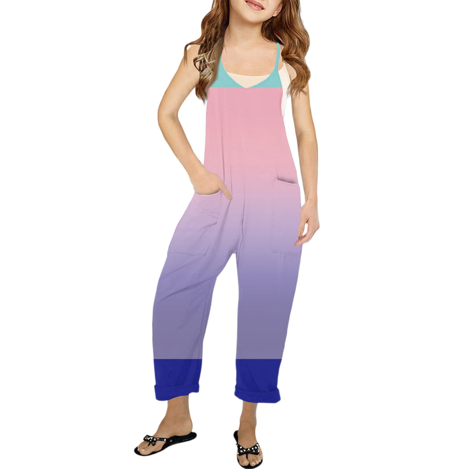 Drmagiyhm Pink Girls Rompers Size 10-12 Cute Beach Adjustable Tie-Up ...