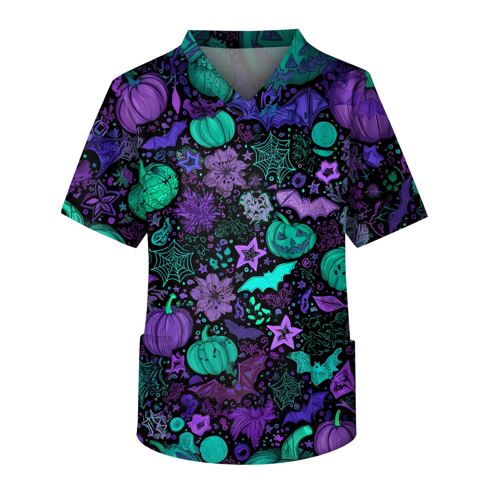 Drmagiyhm Plus Size Scrubs for Men Stretch V-Neck Short Sleeve Scrub ...