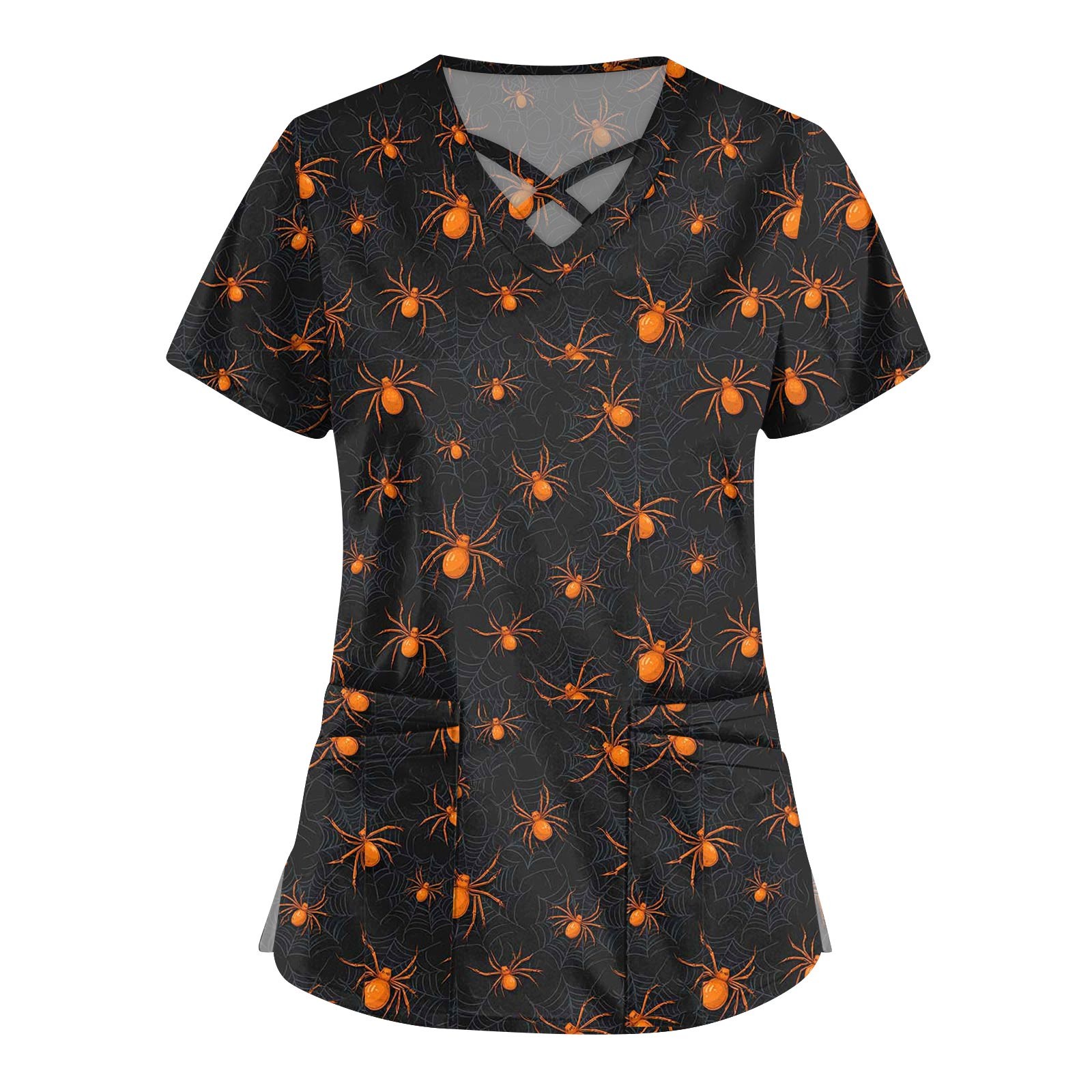Drmagiyhm Plus Size Scrubs for Men Stretch Funny Halloween Shirts V ...
