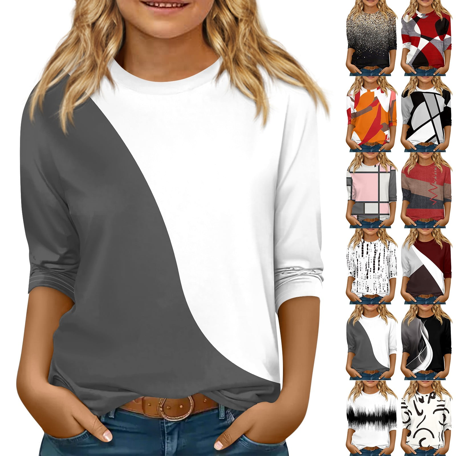 Drmagiyhm Red 3/4 Sleeve Tops for Girls Size 10-12 Cute Floral Print T ...