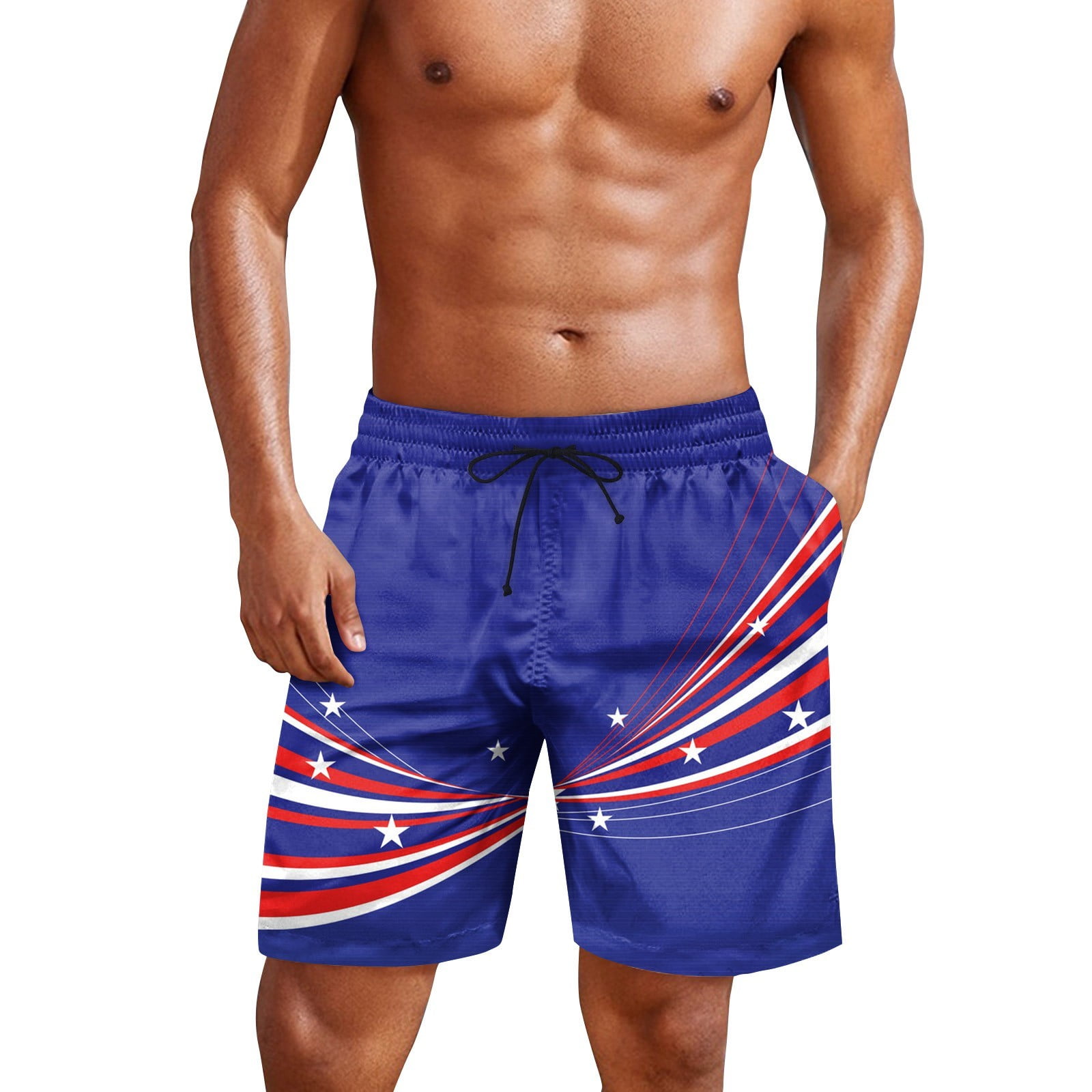 Drmagiyhm Swim Trunks for Men Flag Swimsuit Independence Day Suit Men ...