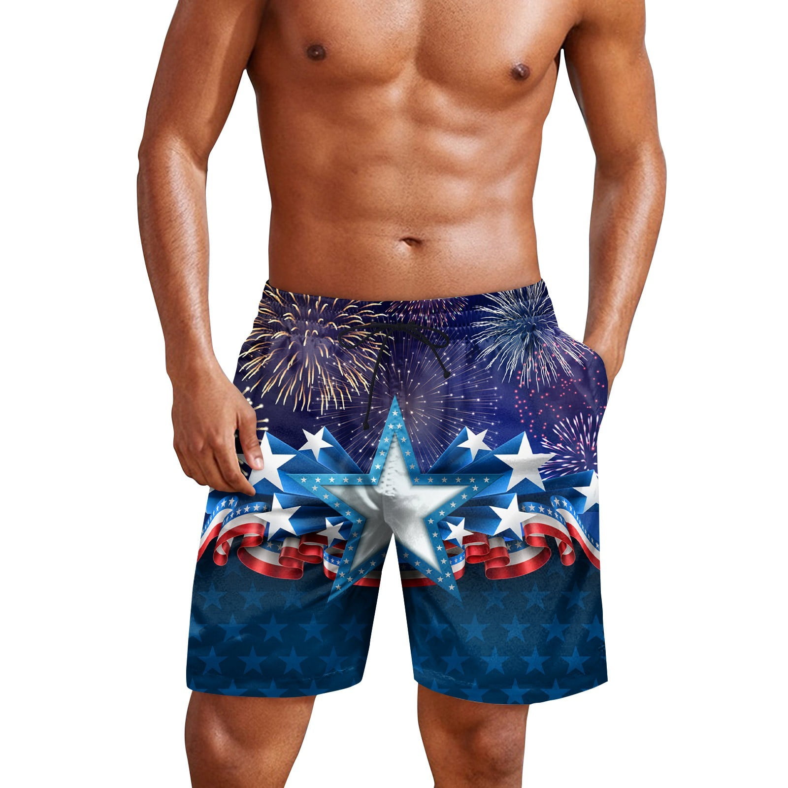 Drmagiyhm Swim Trunks for Men July 4th Independence Day Shorts Bathing ...