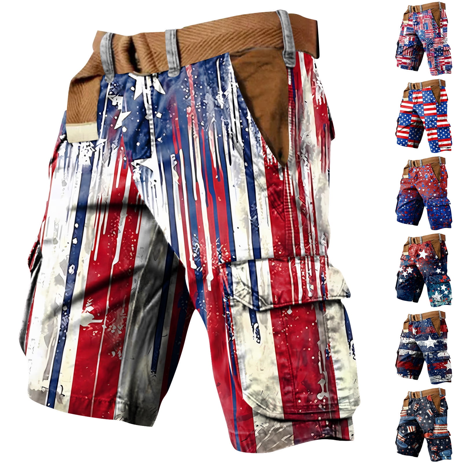 Drmagiyhm USA Men's Casual Cargo Shorts Athletic Outdoor Wide legs ...