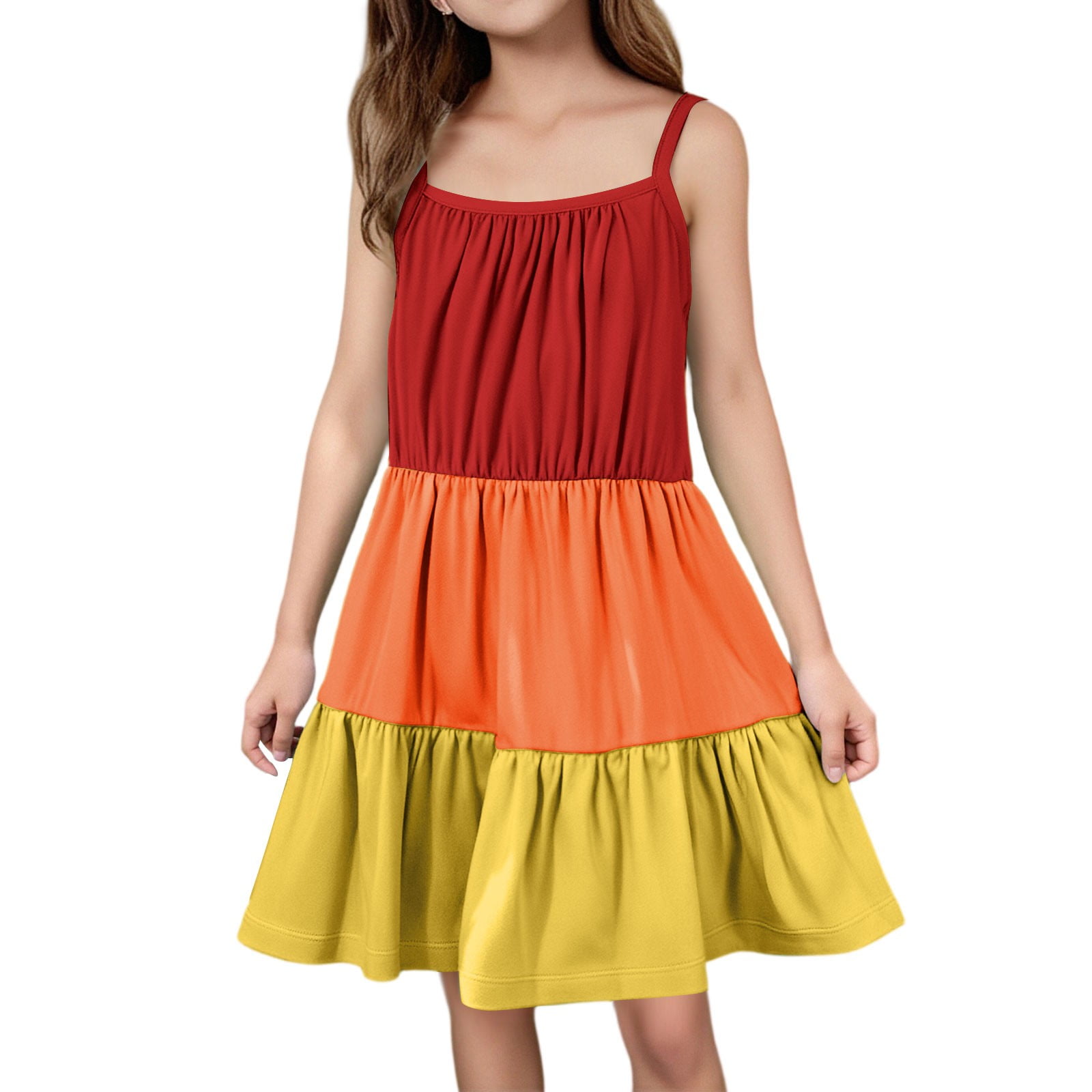 Drmagiyhm Yellow Dresses for Girls Size 10-12 Summer Casual Little Girl ...