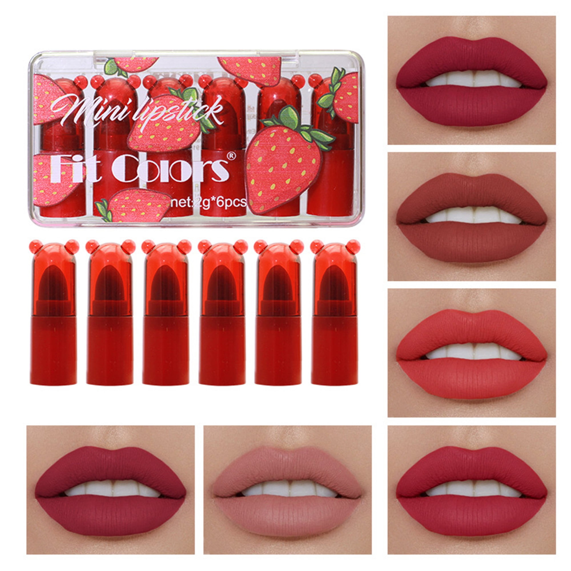 Drnokyasn 6 Colors Makeup Kit, Shiny Makeup Eyeshadow Matte Lipsticks ...