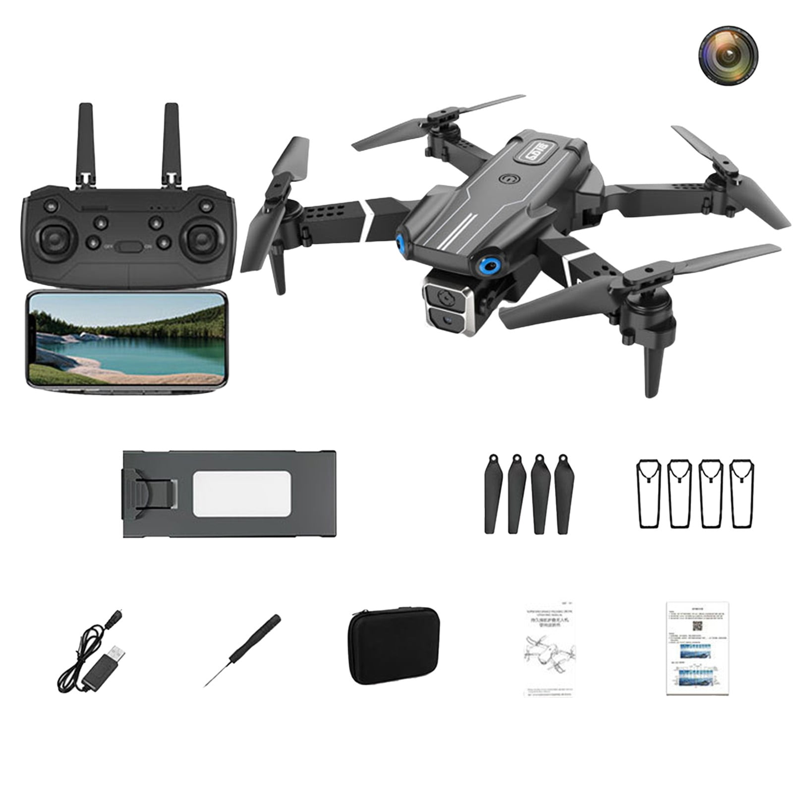 Drone with 1080P Camera for Beginners and Kids, Foldable Remote Control ...