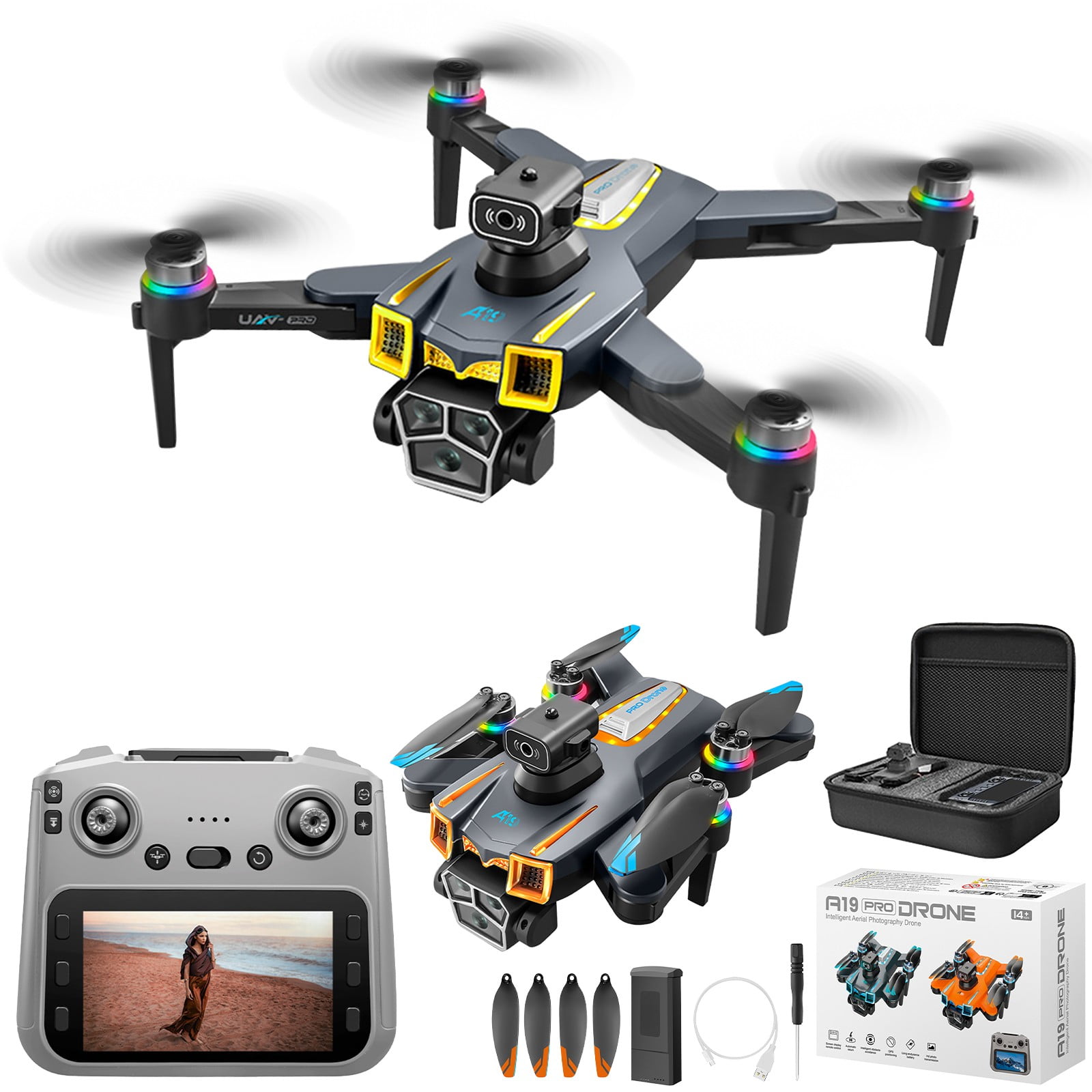 A Drone With 1080P Esc Camera, Brushless Motor, 5.9-Inch Screen Remote ...