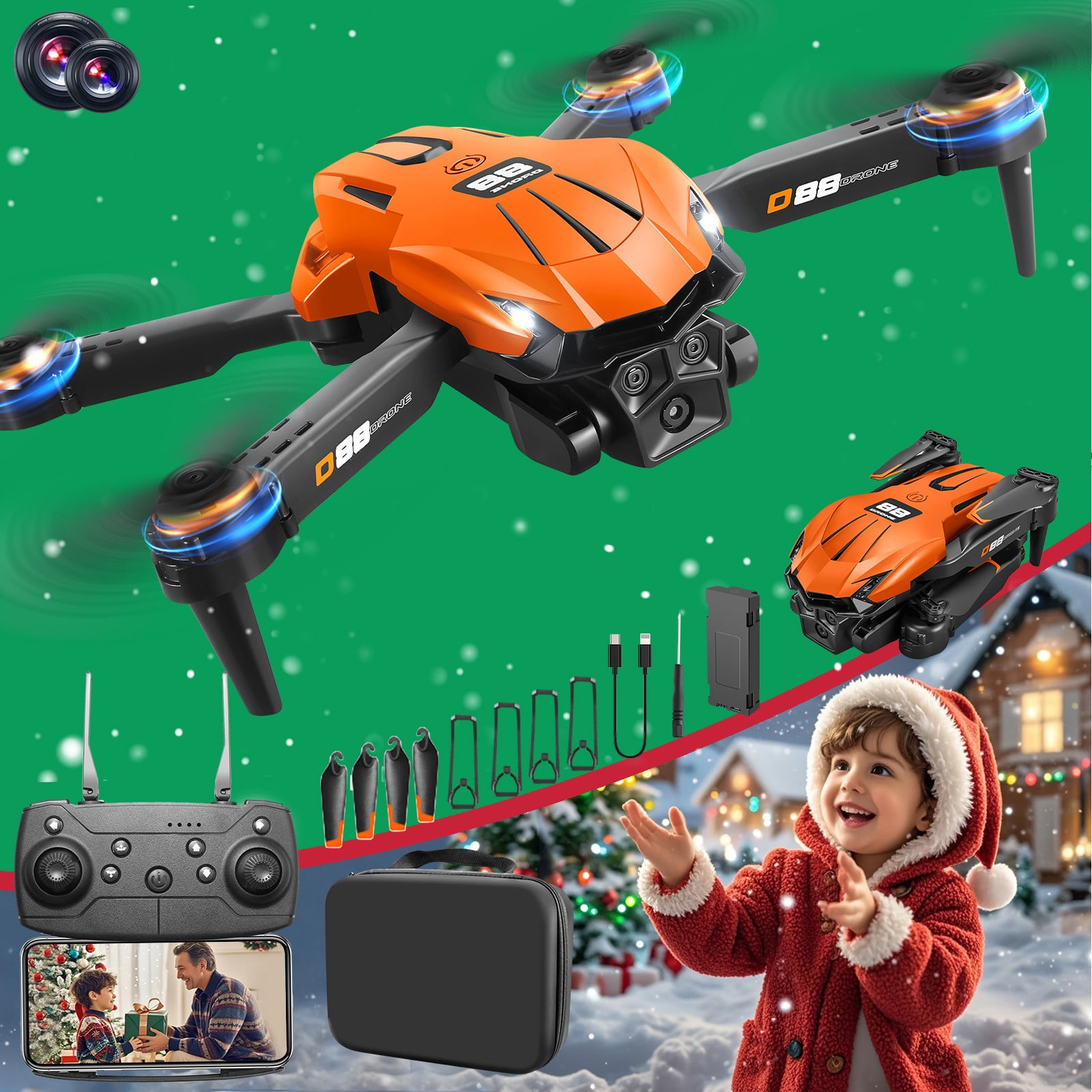 Drone with 1080P HD Camera, WiFi FPV Real-Time Transmission and ...