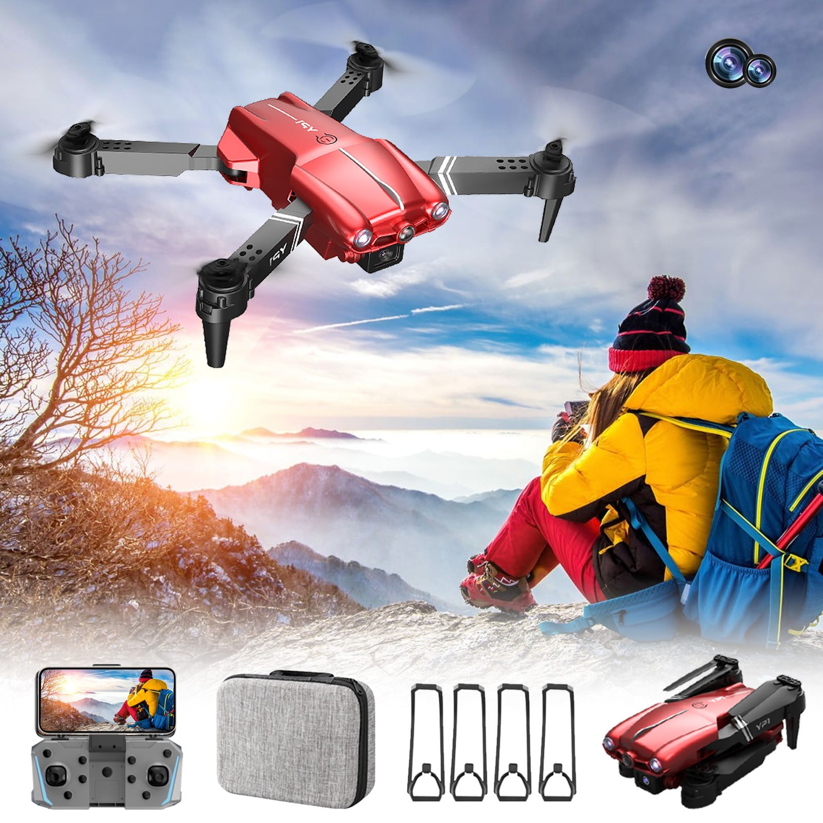 Drone with 1080P HD FPV Camera, Long Range RC Quadcopter with Altitude ...