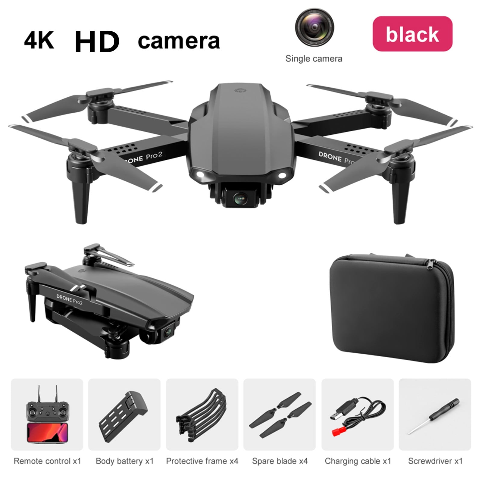 Drone with Camera, 2K HD FPV Drone with Brushless Motor, 360°Flip ...