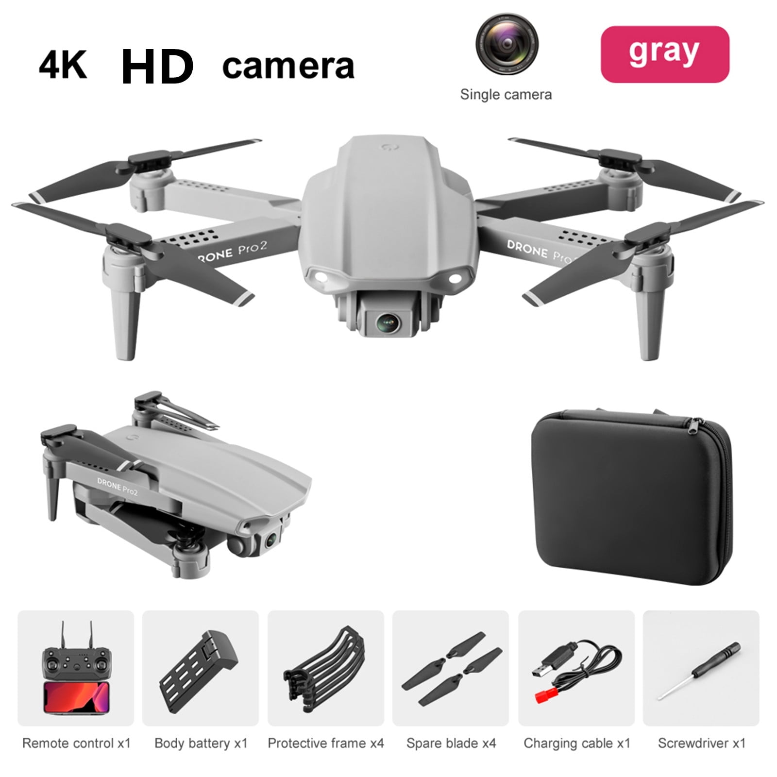 Drone with Camera, 2K HD FPV Drone with Brushless Motor, 360°Flip ...