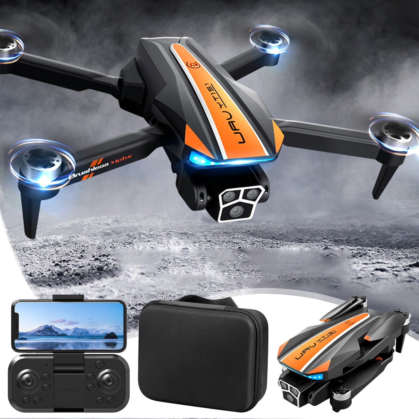 Drone with Camera 4K,Fpv Drone with Esc Camera Brushless Motor Drones 2 ...