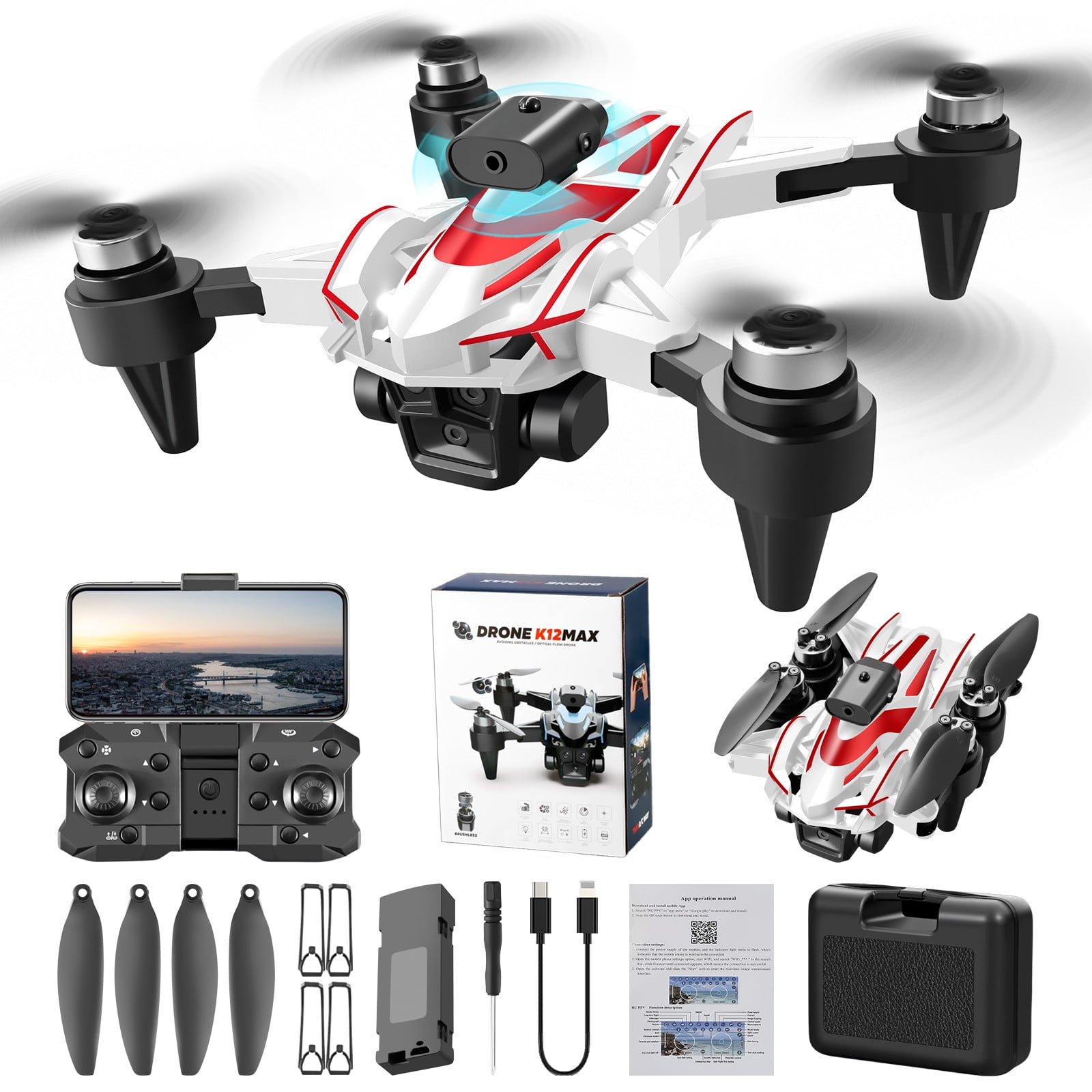 Drone with Camera for Adults and Beginners, Dual 1080P HD Cameras ...