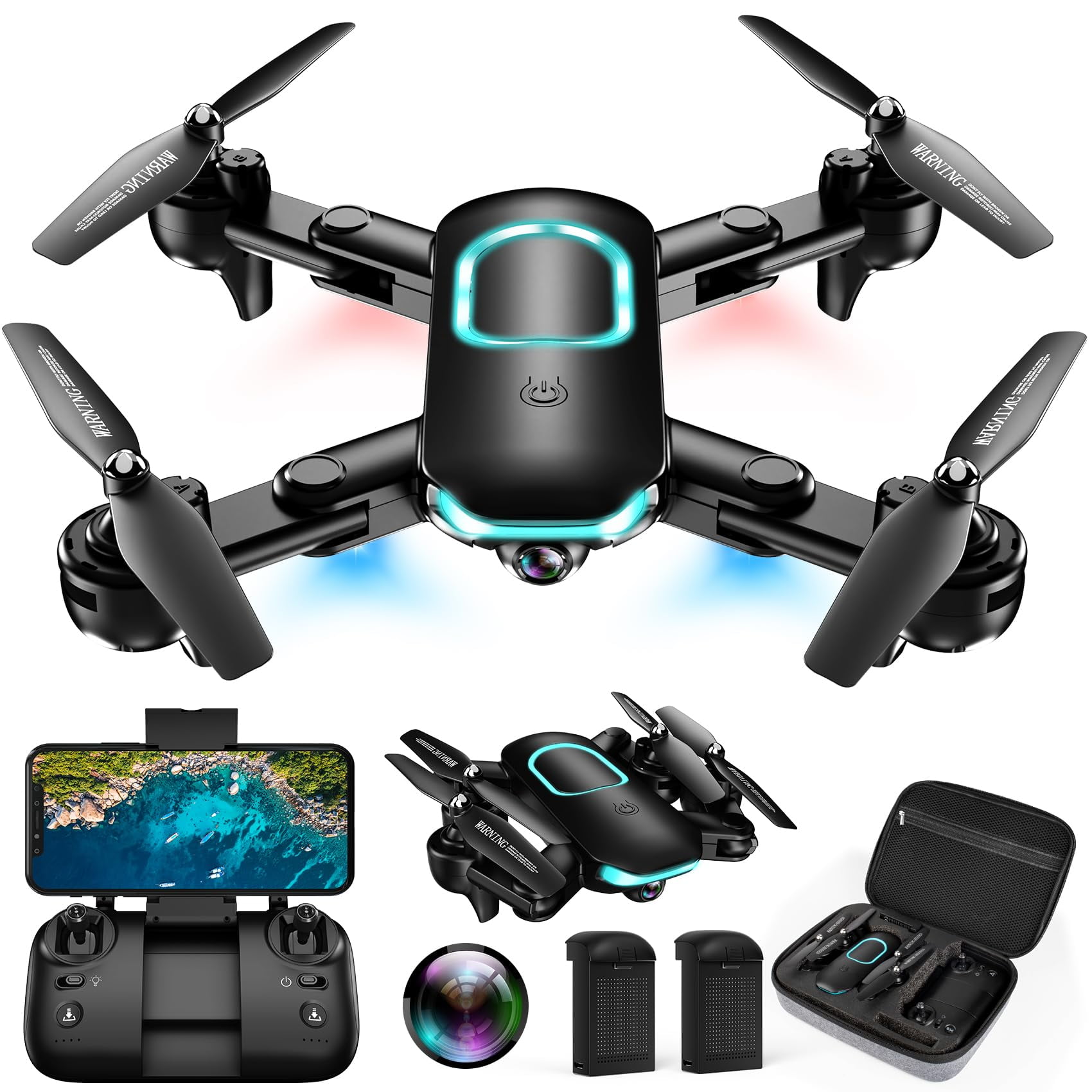 Drone with Camera - Foldable Drone for Kids Adults with 1080P FPV ...
