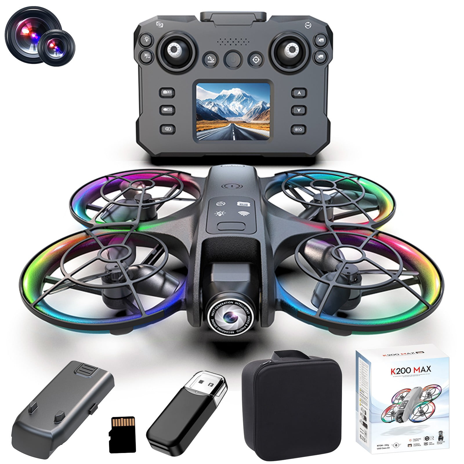 Drone with Camera for Kids and Adults, 2.4-Inch Screen Remote Control ...