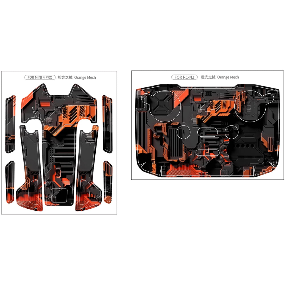 Drone Decal Easy Paste PVC Skin Decorative Stickers Set for DJI Mini 4 ...