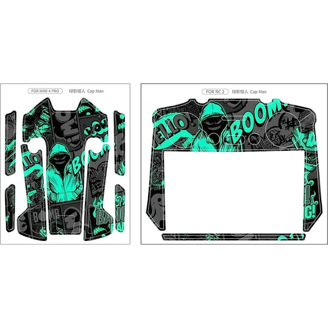 Drone Decal Easy Paste PVC Skin Decorative Stickers Set for DJI Mini 4 ...