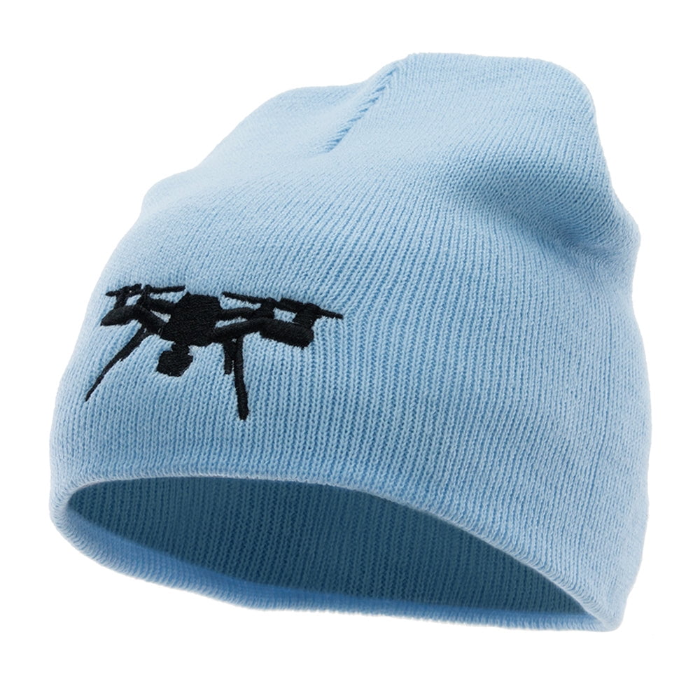 Drone Embroidered 8 inch Acrylic Short Beanie - Light Blue OSFM ...
