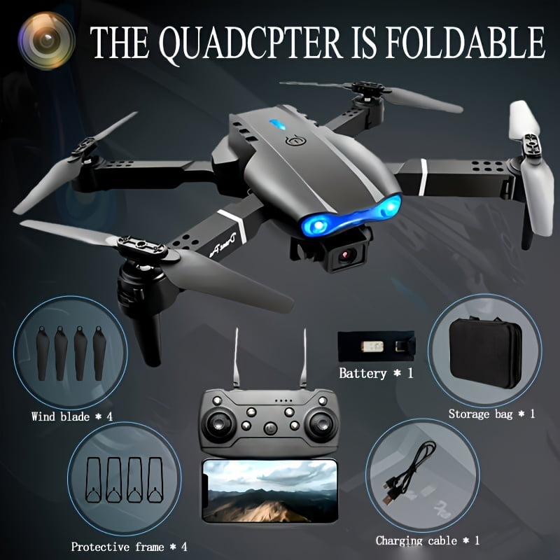 Drone Is Equipped With A Camera, Features A Foldable Remote-Controlled Quadcopter, Can Be ...