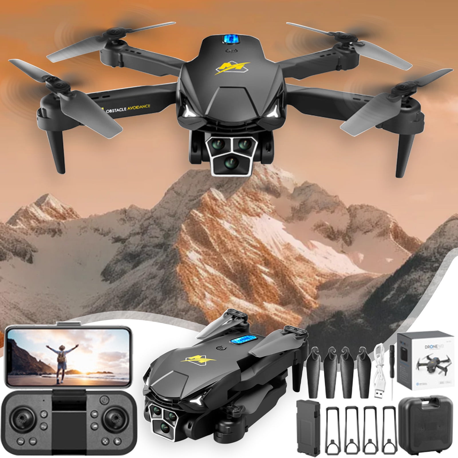 Drone with Esc Hd Three Camera Brushless Motor Remote Control Obstacle ...
