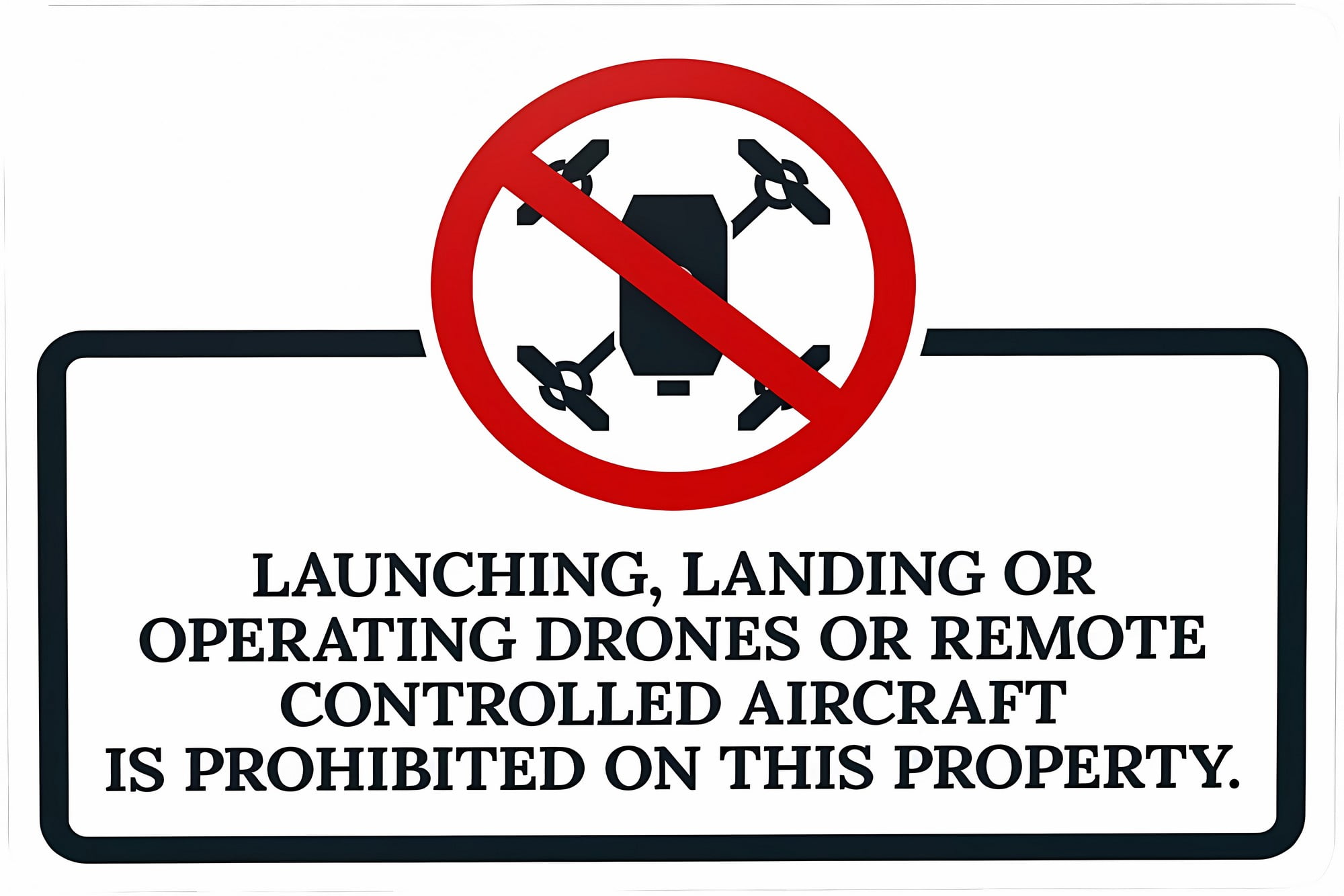 Drone Launching Landing Operating Warning Sign - 8"x12" Metal Security ...
